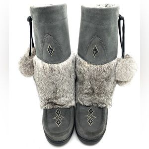 Manitobah Mukluks | Shoes | Manitobah Mukluks Gray Suede Rabbit Tall ...